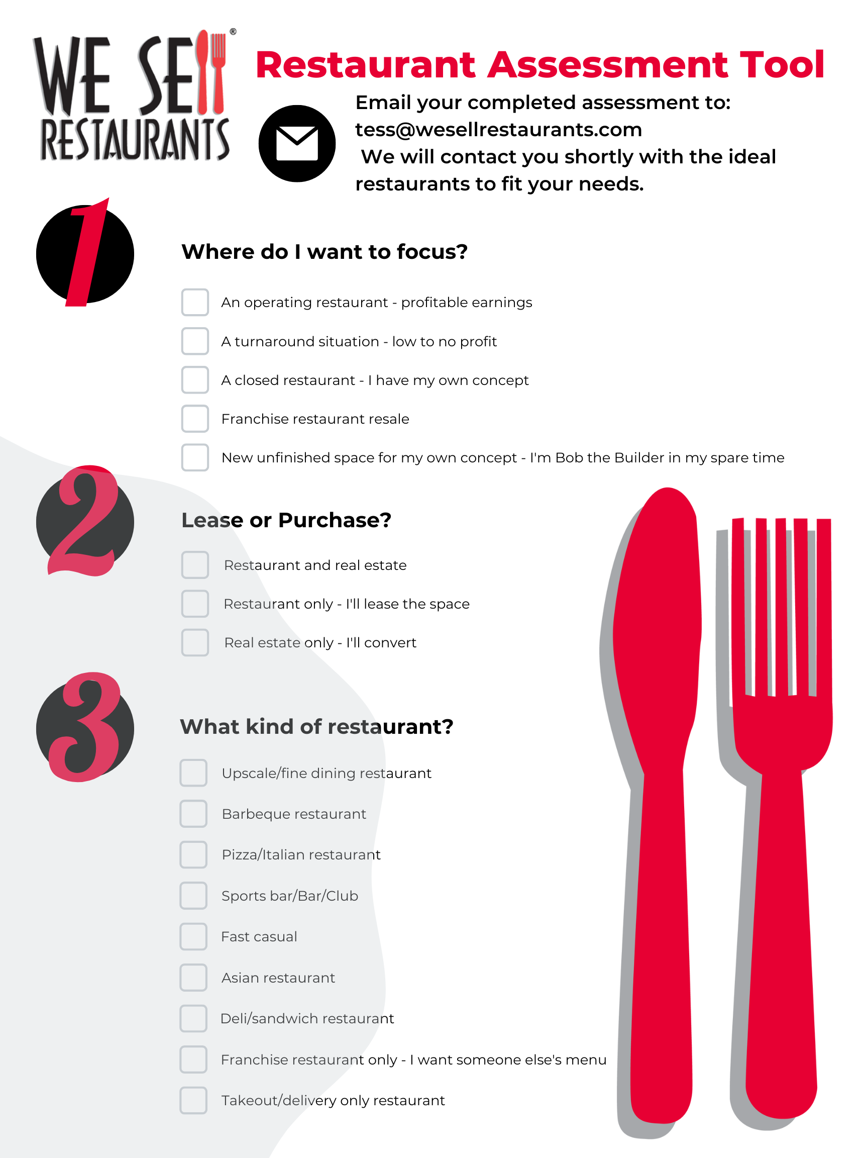 Restaurant Assessment Tool | We Sell Restaurants